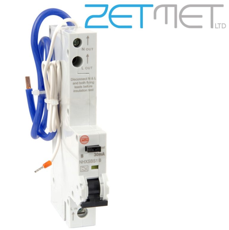 Wylex NHXSBS1B50 50 Amp Type B Single Pole 30mA 230V RCBO | Electrical ...