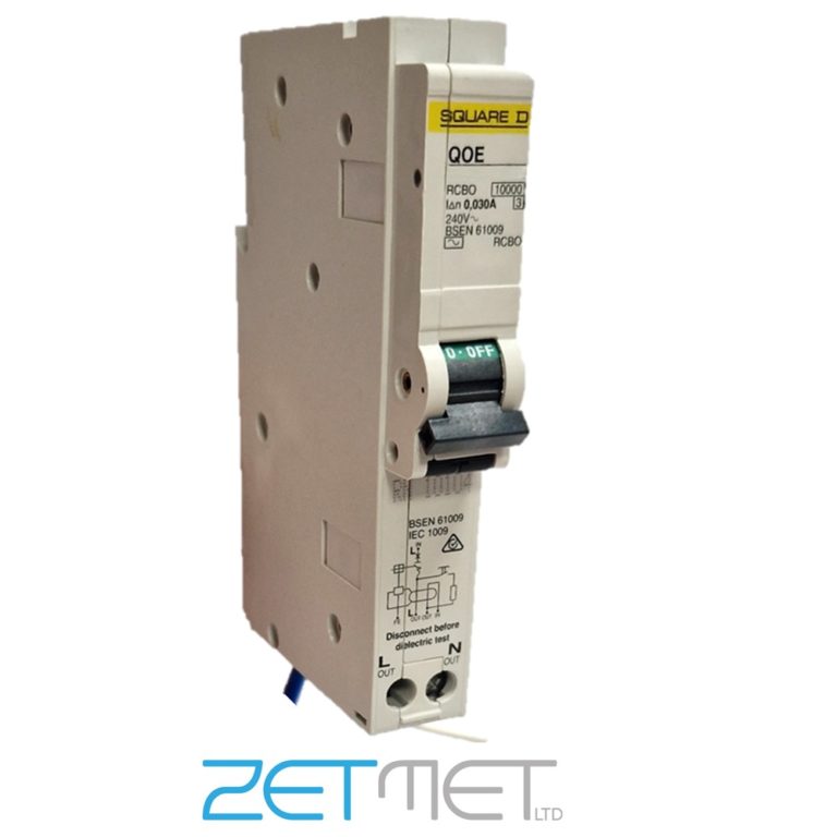 Square D QOE110B03 10 Amp Type B Single Pole 30mA 240V QOE RCBO ...