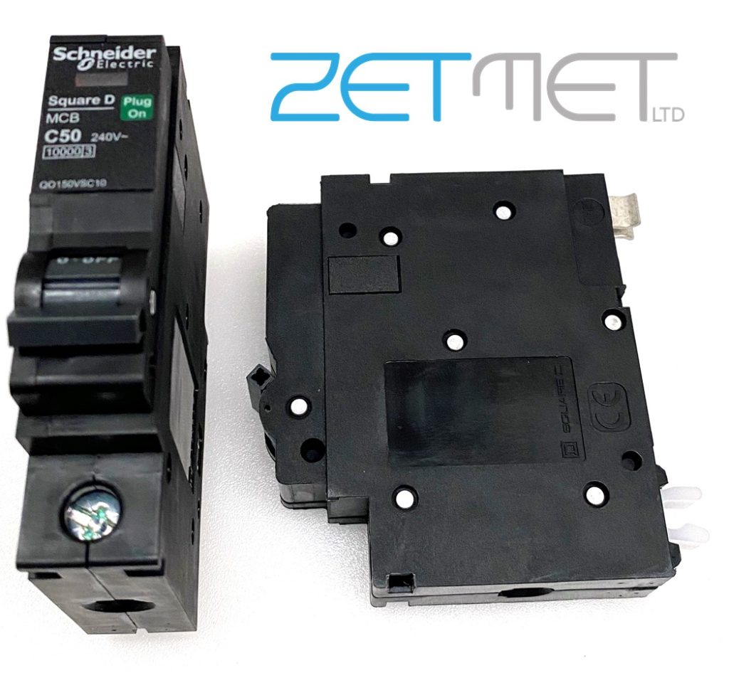 Square D QOvs QO150VSC10 50 Amp Single Pole Type C 10kA 240V Miniature Circuit Breaker MCB ...