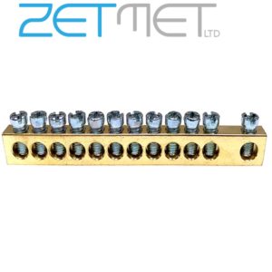 12 Way Metal Neutral Earthing Bar Strip | Electrical Discounted Supplies