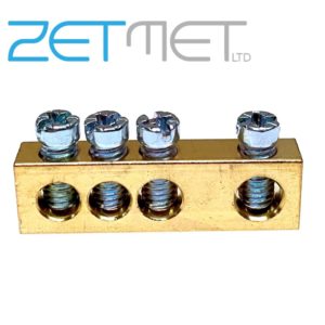 4 Way Metal Neutral Earthing Bar Strip | Electrical Discounted Supplies
