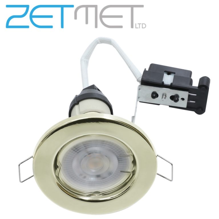 Red Arrow HS/FB Polished Brass Pressed Steel Fixed GU10 230V LED Downlight