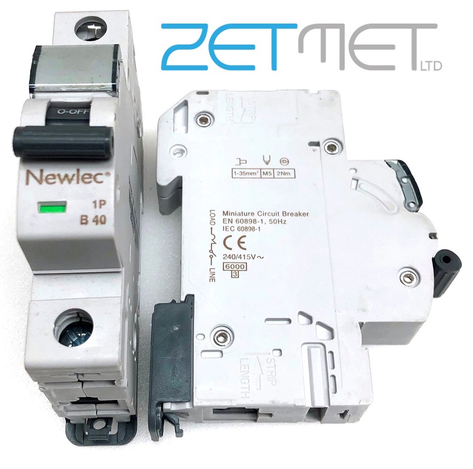 Newlec NLMB140BA 40 Amp Type B Single Pole 6kA 240V Miniature Circuit ...