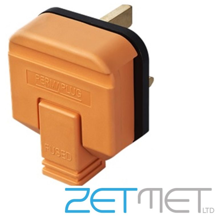Permaplug Orange Heavy Duty Rubber 13A UK 3 Pin Fused Plug Top ...