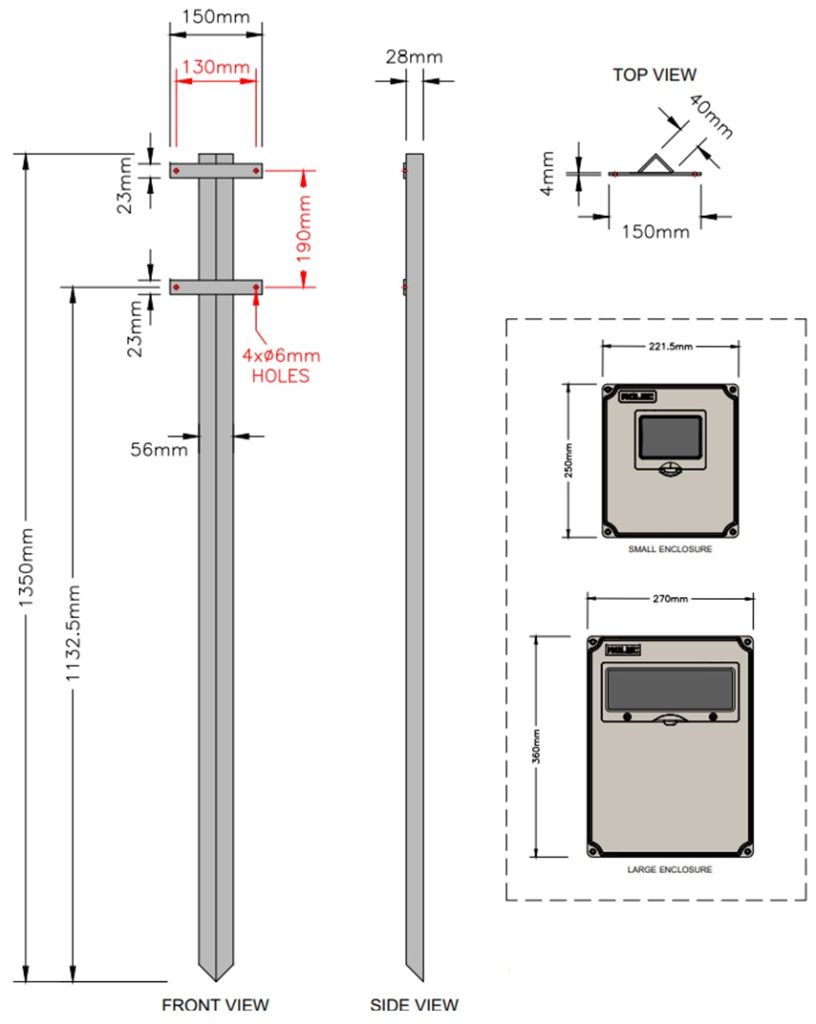 Rolec 1.35m Galvanised Steel Mounting Post Stake (LSAF0060)