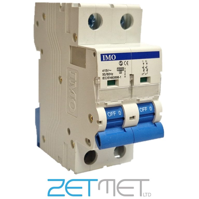 IMO B10C2032 32 Amp Double Pole Type C 10kA 415V Miniature Circuit Breaker MCB | Electrical ...