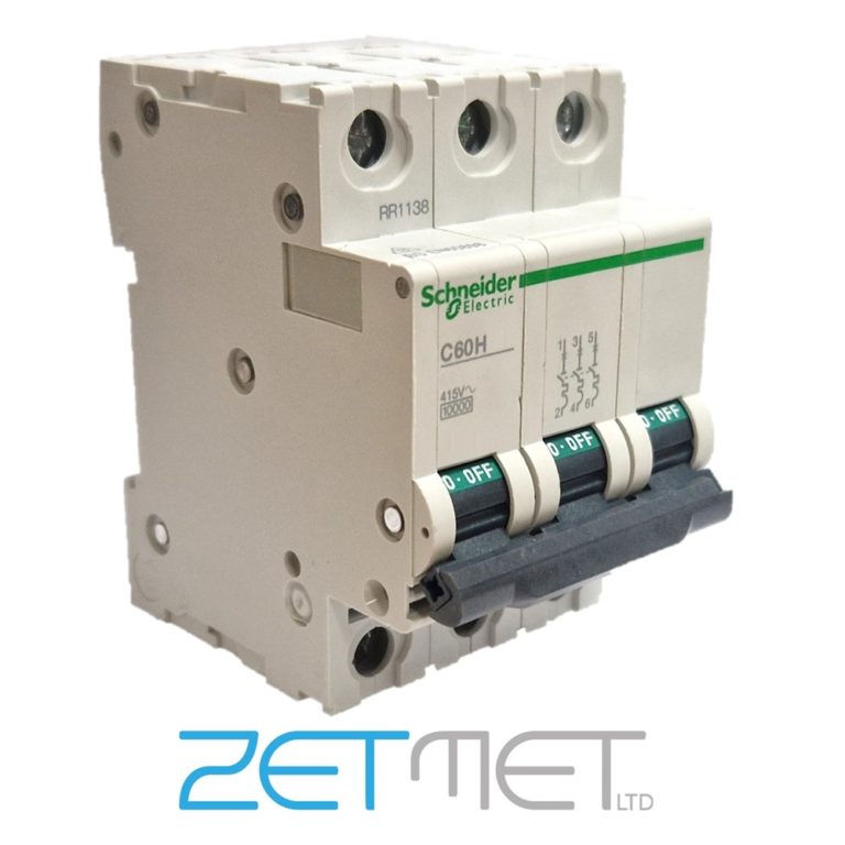Schneider C60HB306 6 Amp Triple Pole Type B 10kA 415V Miniature Circuit Breaker MCB