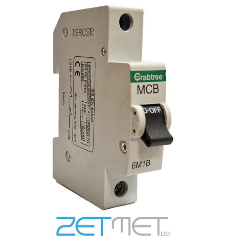 Crabtree Loadstar 6M1B10 10 Amp Single Pole Type B 6kA 240V Miniature Circuit Breaker MCB ...
