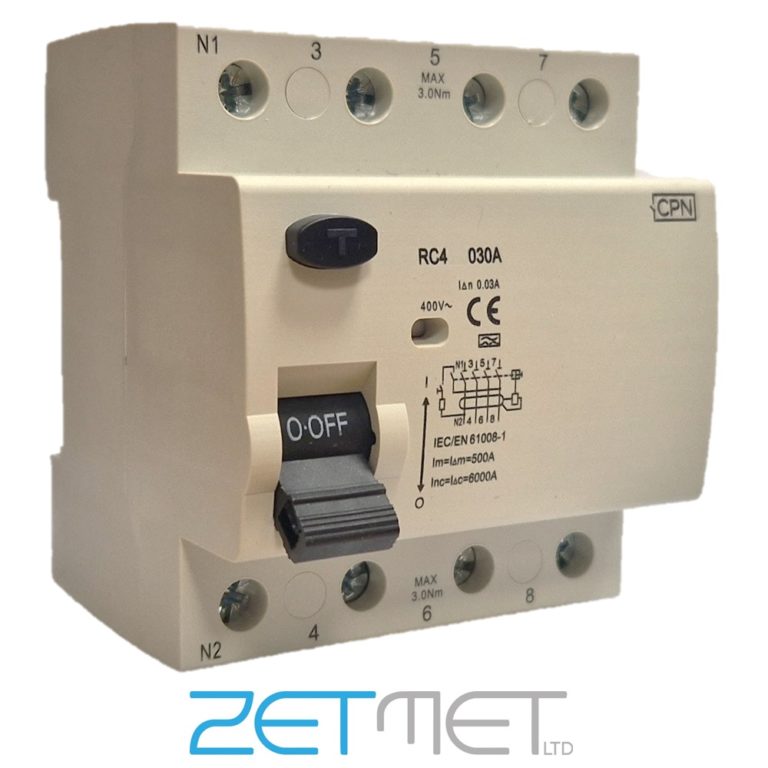 Cudis CPN RC425/030A 25 Amp Four Pole 30mA 6kA 400V Type A RCD