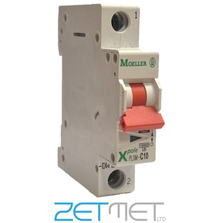 Moeller PLSM-C10-DW 10 Amp Single Pole Type C 10kA 230V Miniature Circuit Breaker MCB