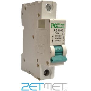 Phase Guard PG116C 16 Amp Single Pole Type C 10kA 230V Miniature ...