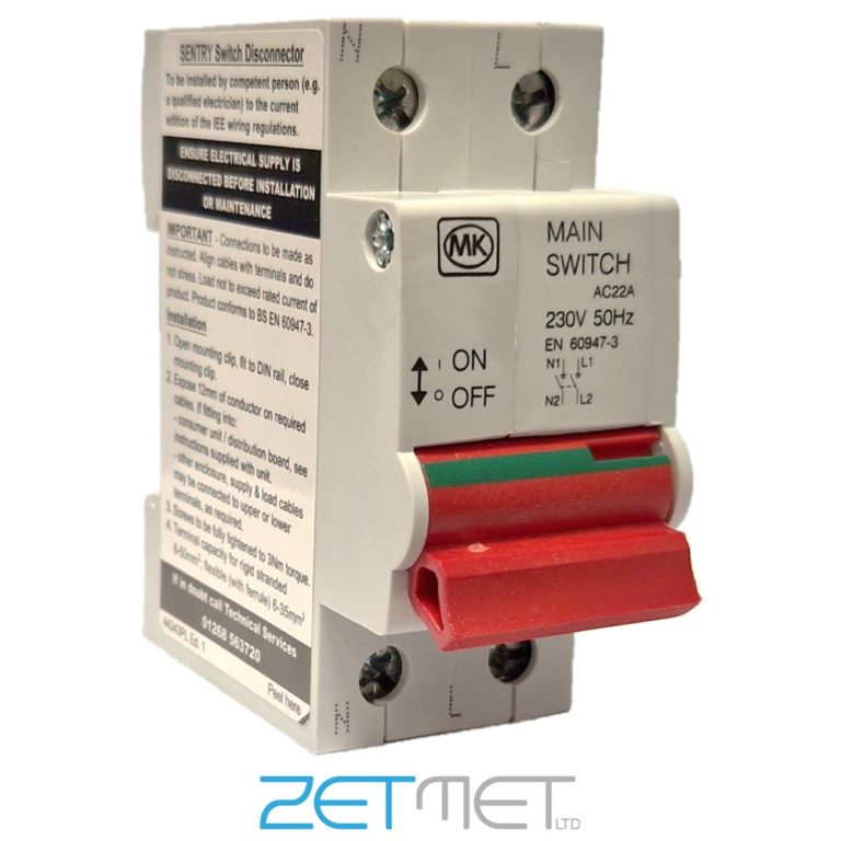 MK Sentry 5560s 63 Amp Double Pole 230V Mains Switch Disconnector