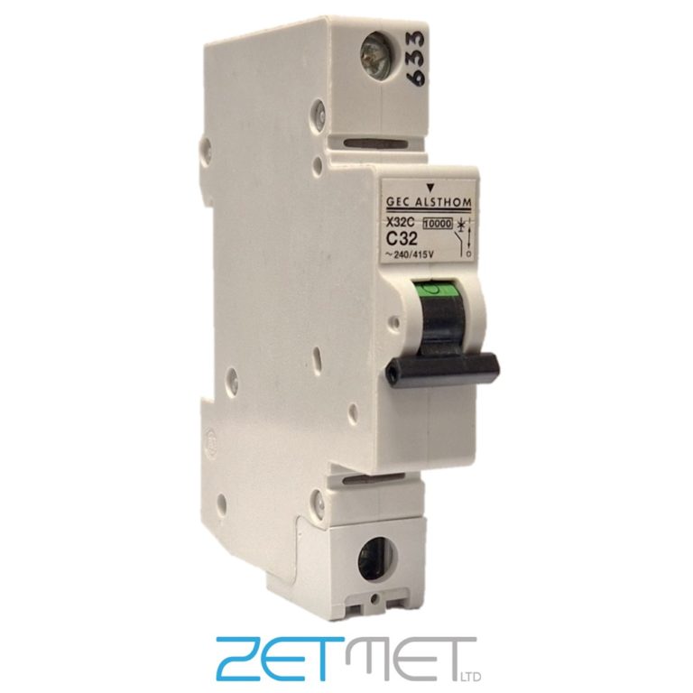 GEC Alsthom X32C 32 Amp Single Pole Type C 10kA 240V Miniature Circuit Breaker MCB