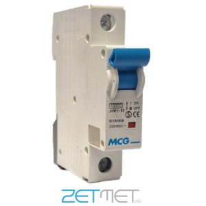MCG SP1050B 50 Amp Single Pole Type B 10kA 230V JVM1-63 Miniature Circuit Breaker MCB