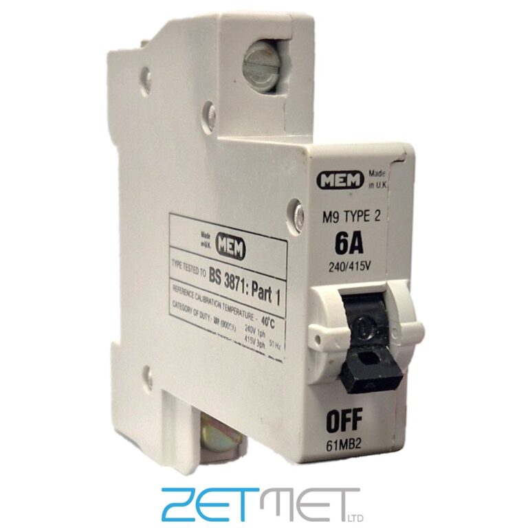 MEM 61MB2 6 Amp Type 2 Single Pole 240V M9 Memshield 1 Miniature ...