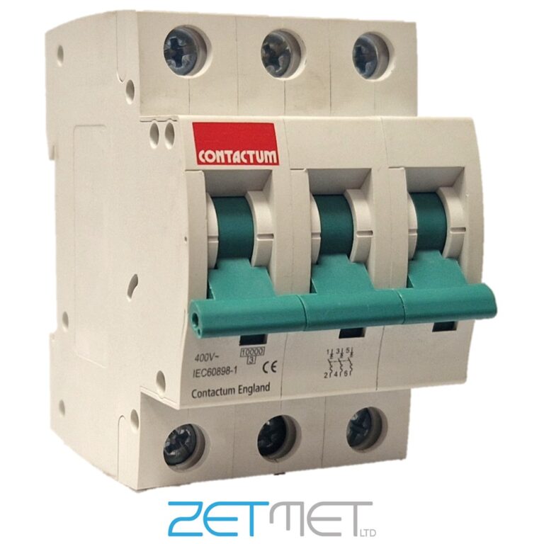 Contactum CPB1006D3 6 Amp Triple Pole Type D 10kA 400V Miniature Circuit Breaker MCB