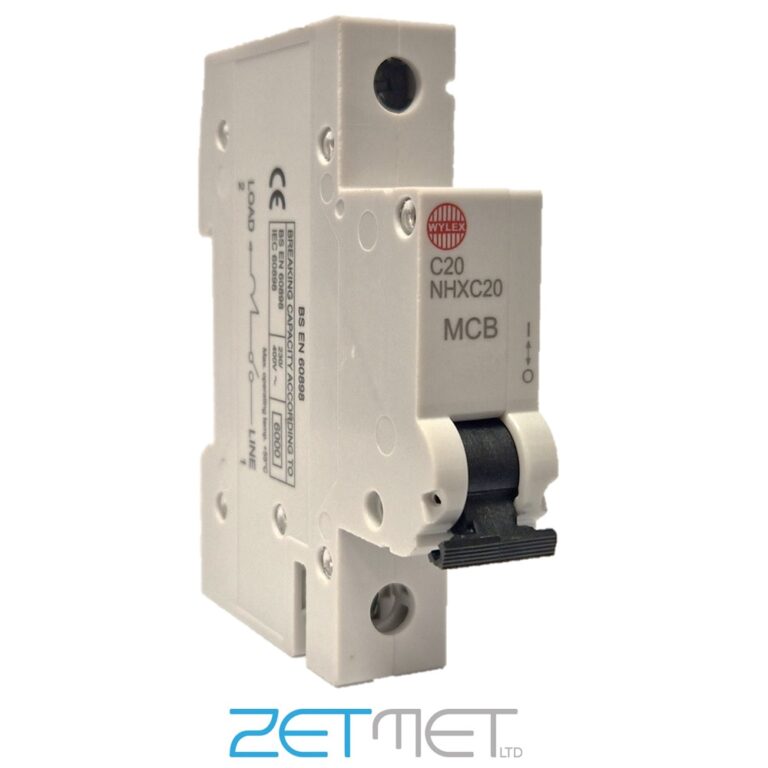 Wylex NHXC20 20 Amp Single Pole Type C 6kA 230V Miniature Circuit Breaker MCB
